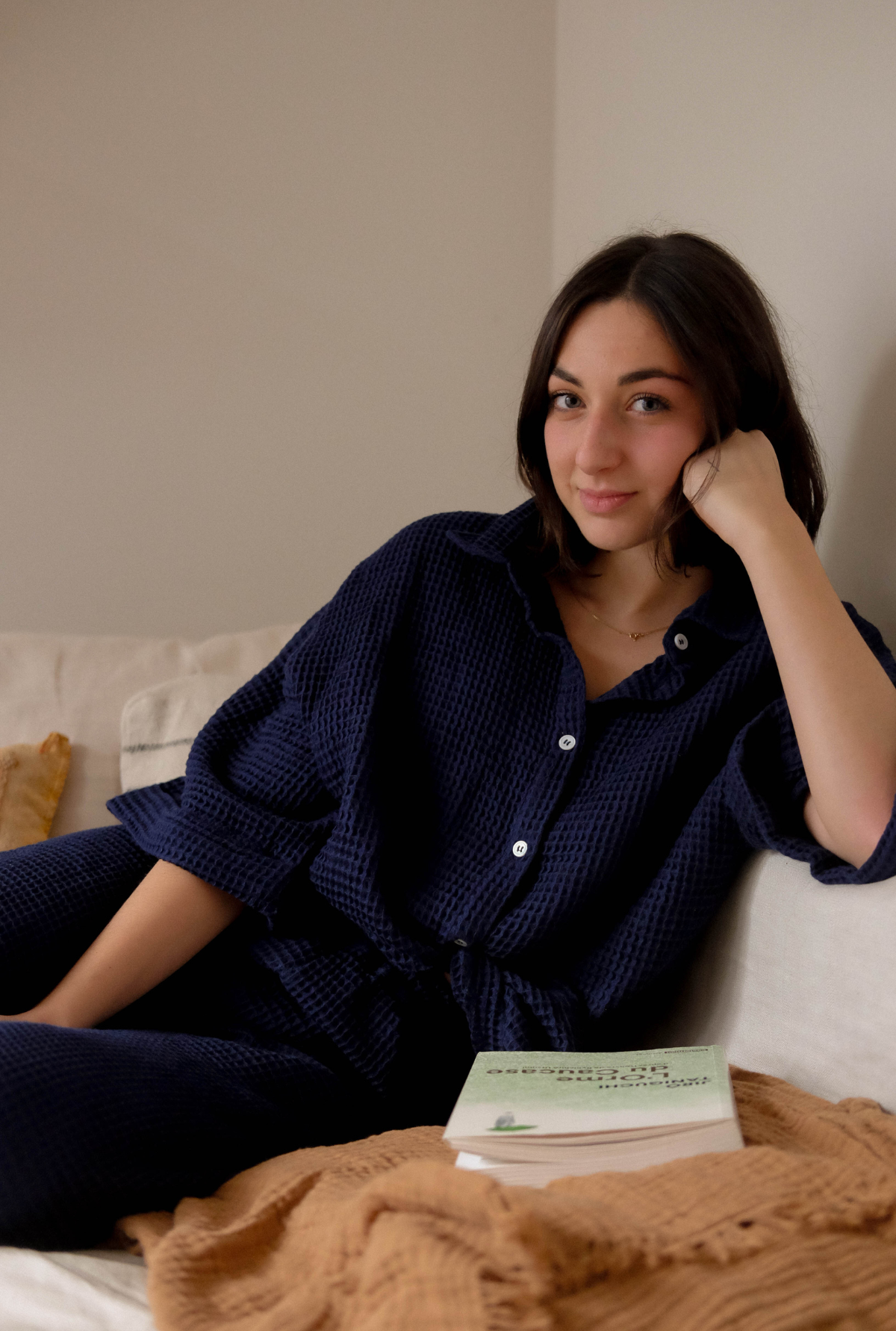 Chemise Mimosa nid d'abeille Navy - Nénés Paris - Nénés Paris